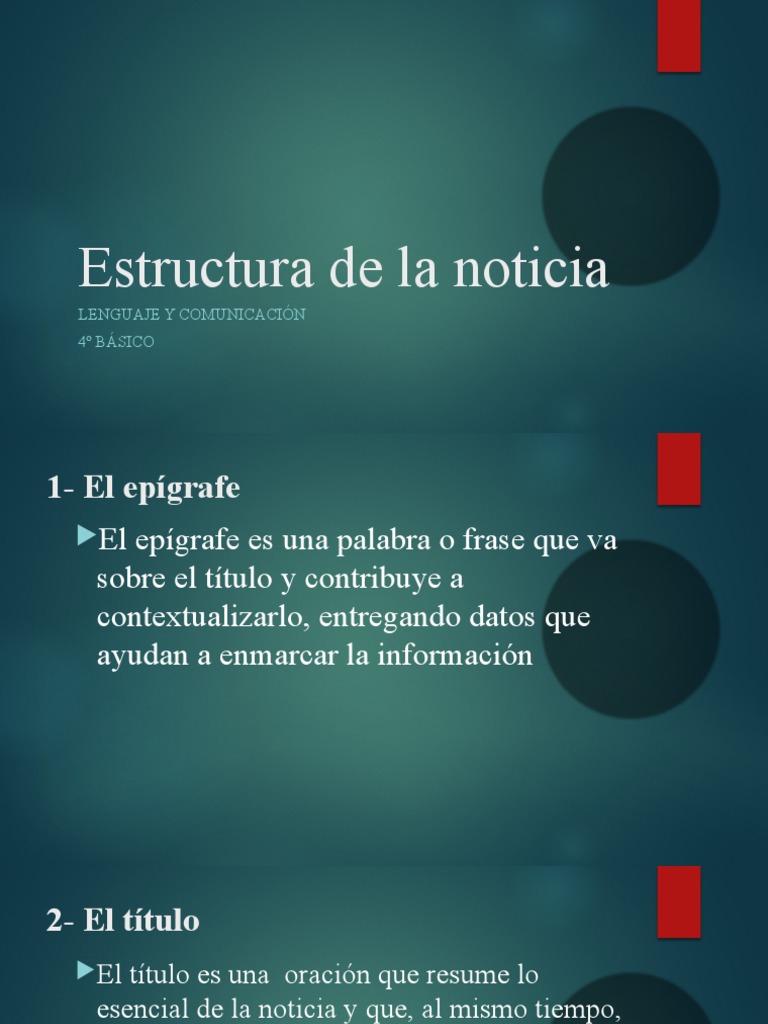 Estructura de La Noticia 4º Básico | PDF