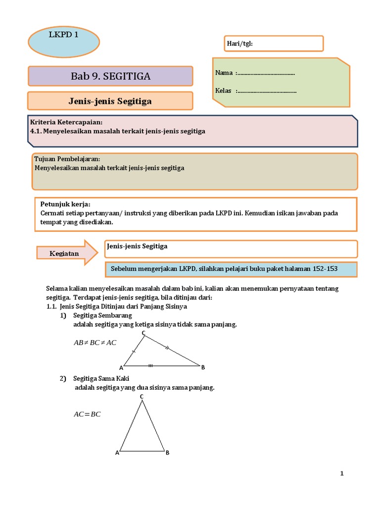 LKPD 1 Segitiga | PDF