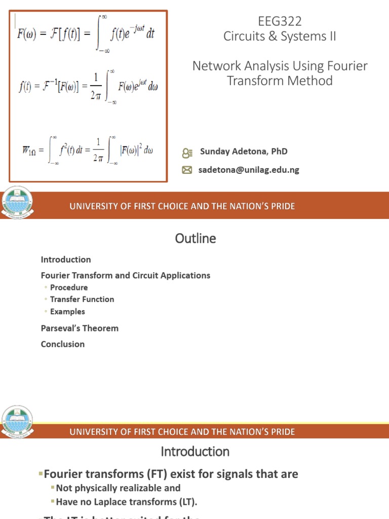 Fourier Transform Ppt Pdf Fourier Transform Signal Processing