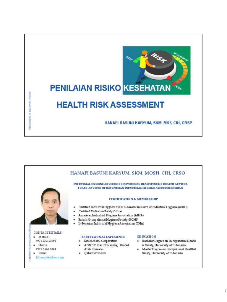 Penilaian Resiko Kesehatan - HRA - Complete Package | PDF | Occupational Hygiene | Health Sciences