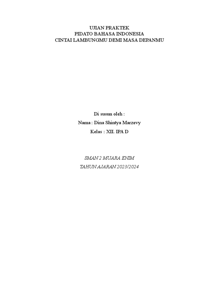 Pidato Praktek Dina Shintya | PDF