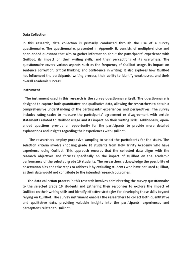 Data Collection and Instrument | PDF