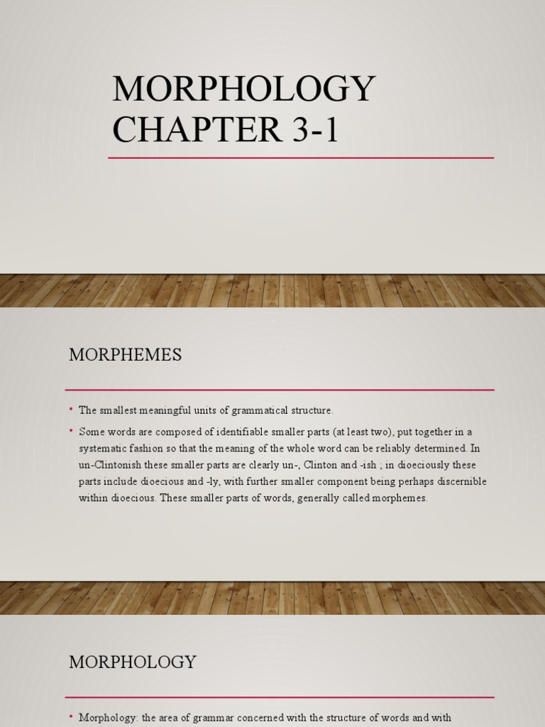 Chapter 3, Part 1 | PDF | Word | Morphology (Linguistics)