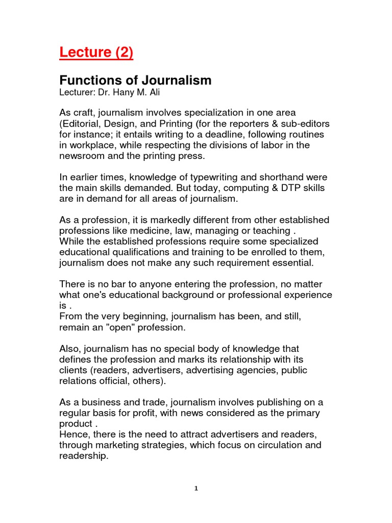 Journalism | PDF | Journalism | News