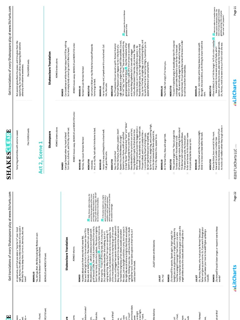 Romeo and Juliet Act 2 Annotated | PDF