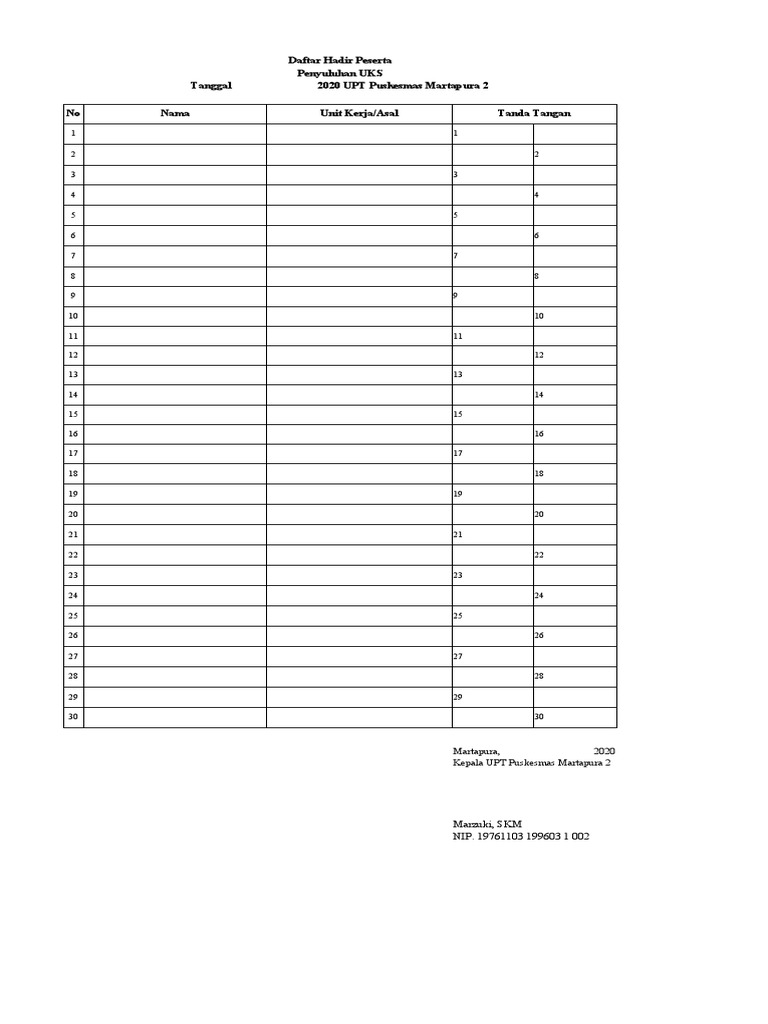 Absen Penyuluhan Uks | PDF