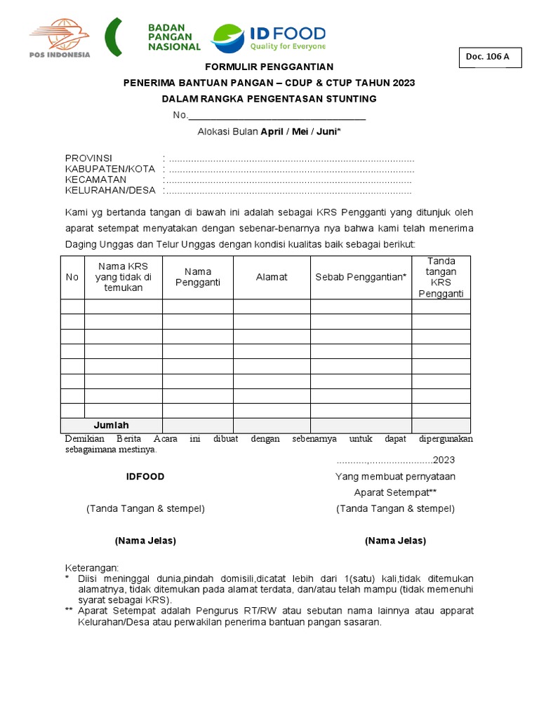 Doc.106 A - Form Pengganti KRS | PDF