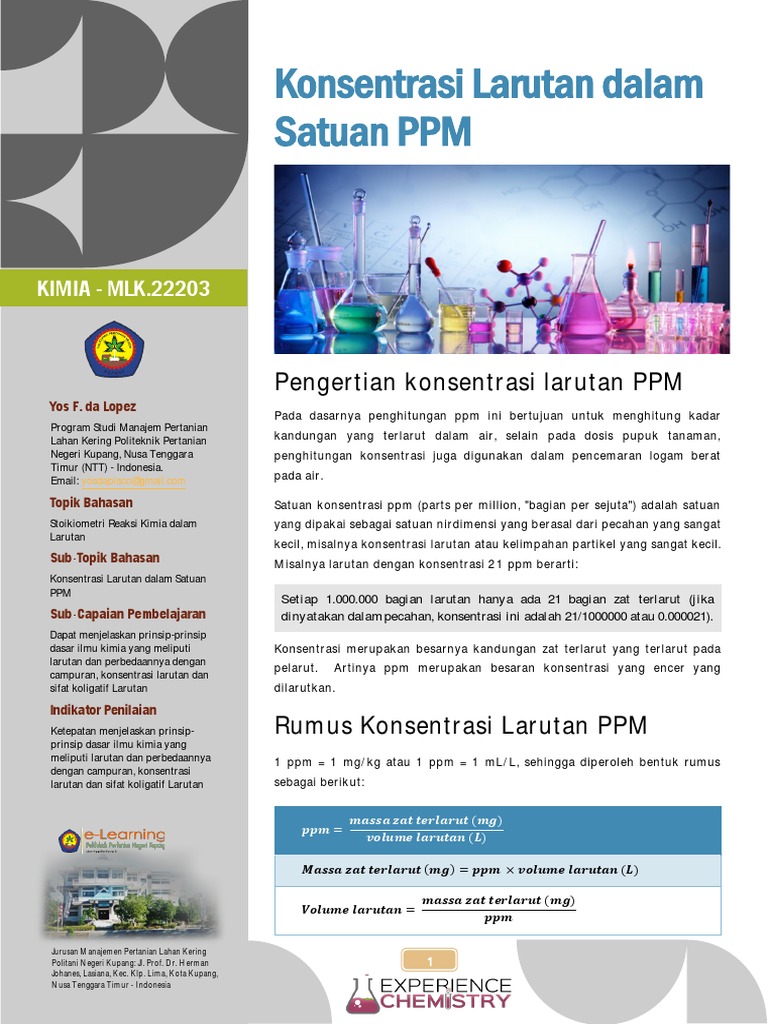 Konsentrasi Larutan dalam PPM | PDF