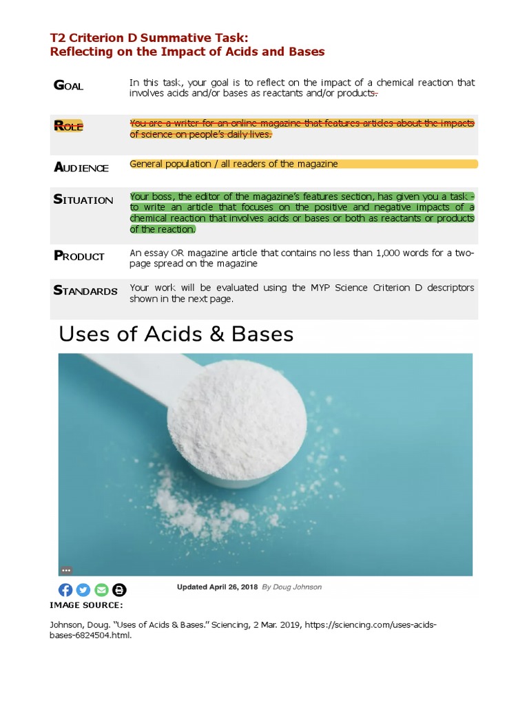 1G8 T2 Criterion D Summative Task Instructions 2022-2023 | PDF