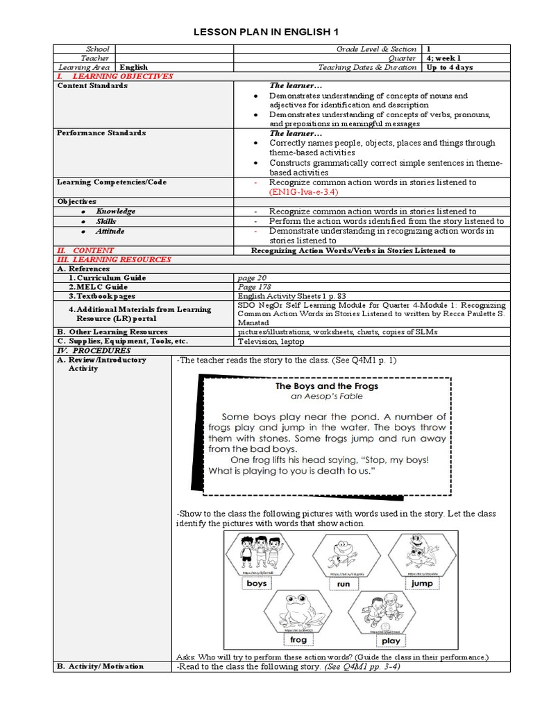 English 1 - Quarter 4 - Week 1 | PDF | English Language | Learning