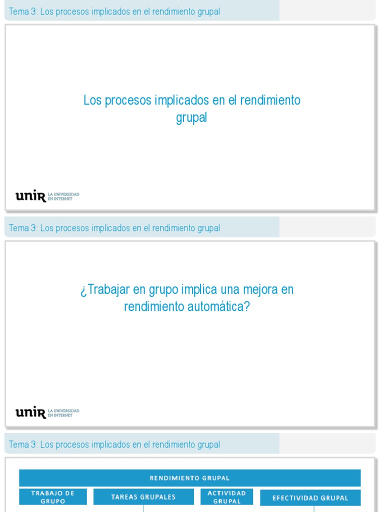 TEMA 3 - Los Procesos Implicados en El Rendimiento Grupal | PDF | Ciencia cognitiva | Sicología