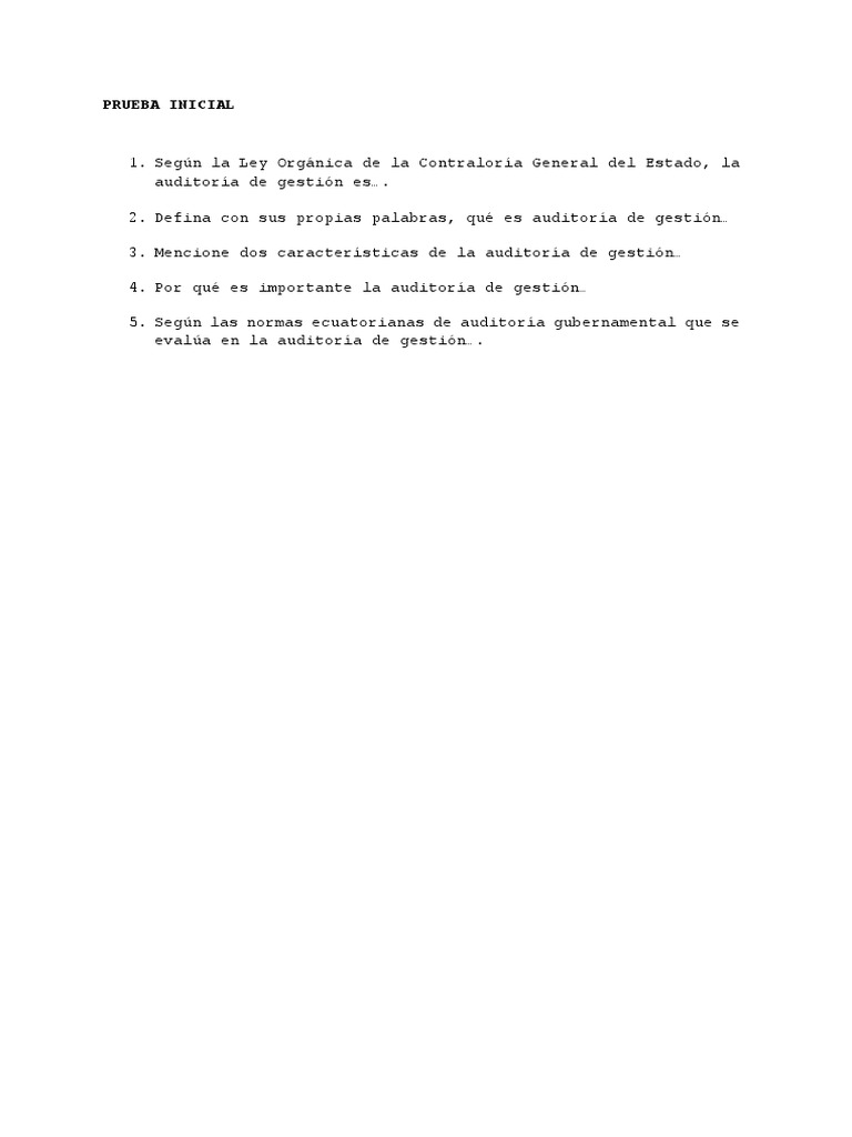 Prueba Inicial | PDF