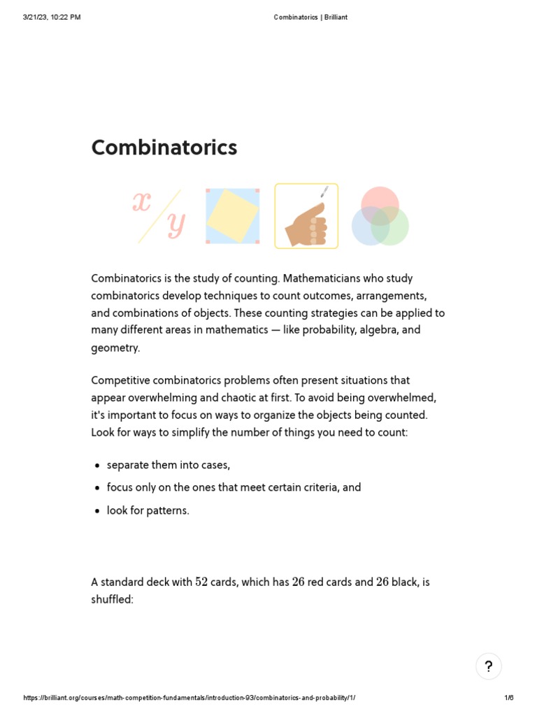 Combinatorics - Brilliant - Answers | PDF | Combinatorics | Mathematics Combinatorics - Brilliant - Answers | PDF | Combinatorics | Mathematics