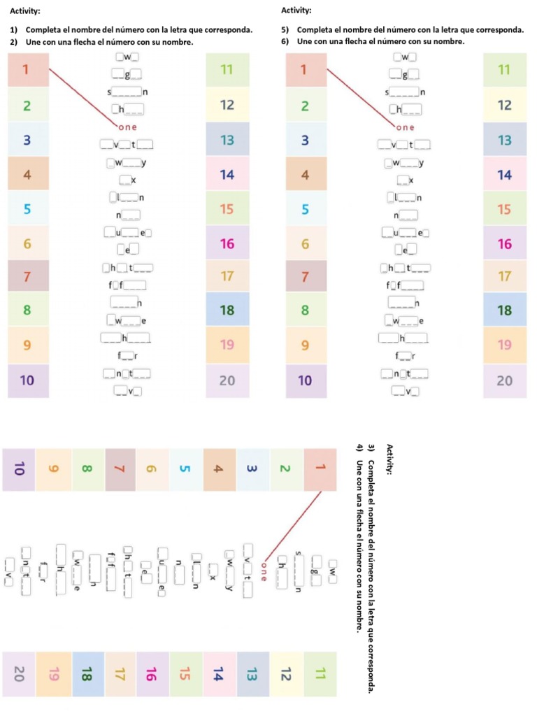 Actividad Números Unir Con Flechas | PDF