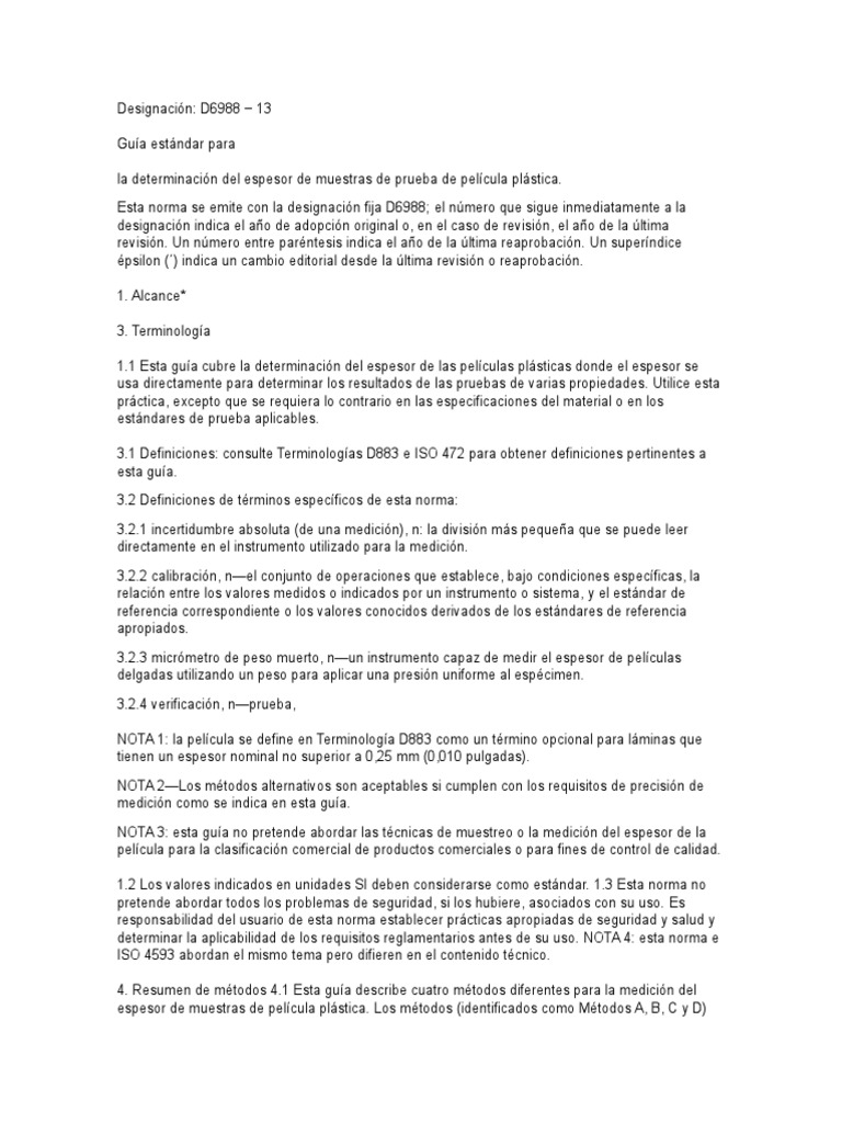 Traduccion ASTM D6988 | PDF | Medición | Calibración