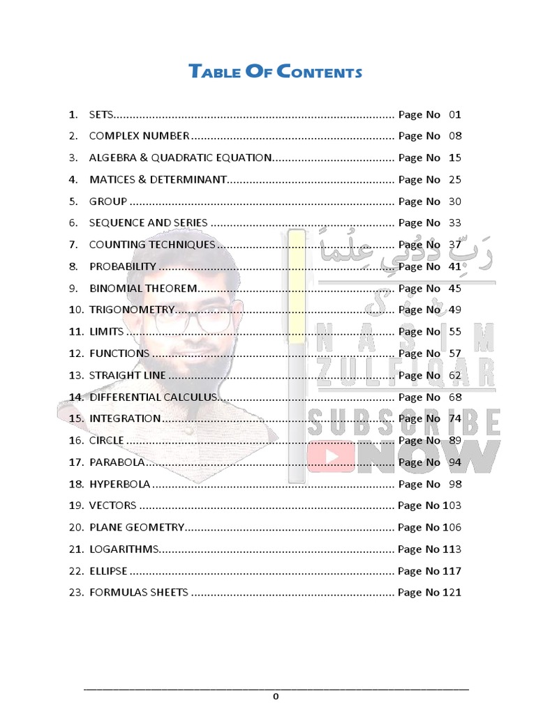 Mathematics ECAT (Sir Nasim Zulfiqar) - 1 | PDF | Matrix (Mathematics) | Polynomial