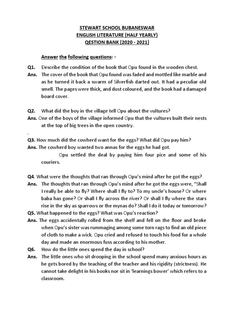 ENGLISH-LITERATURE-QUESTION-BANK-2020-2021-1-converted Icse | PDF