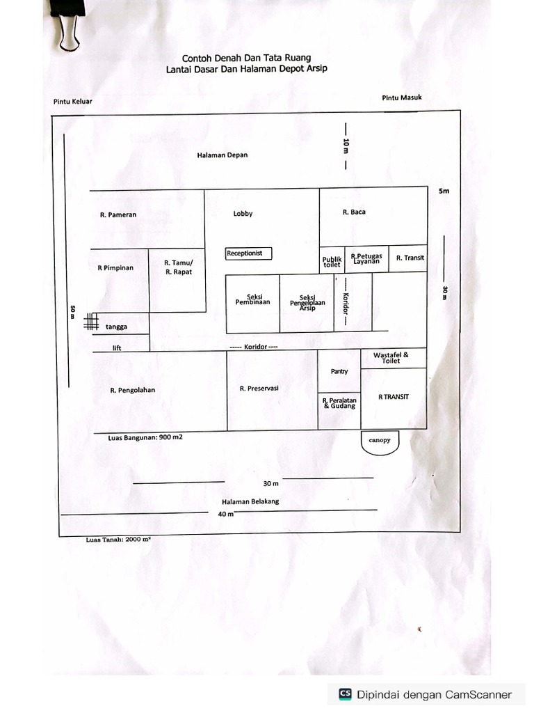 Contoh Denah Depot Arsip | PDF