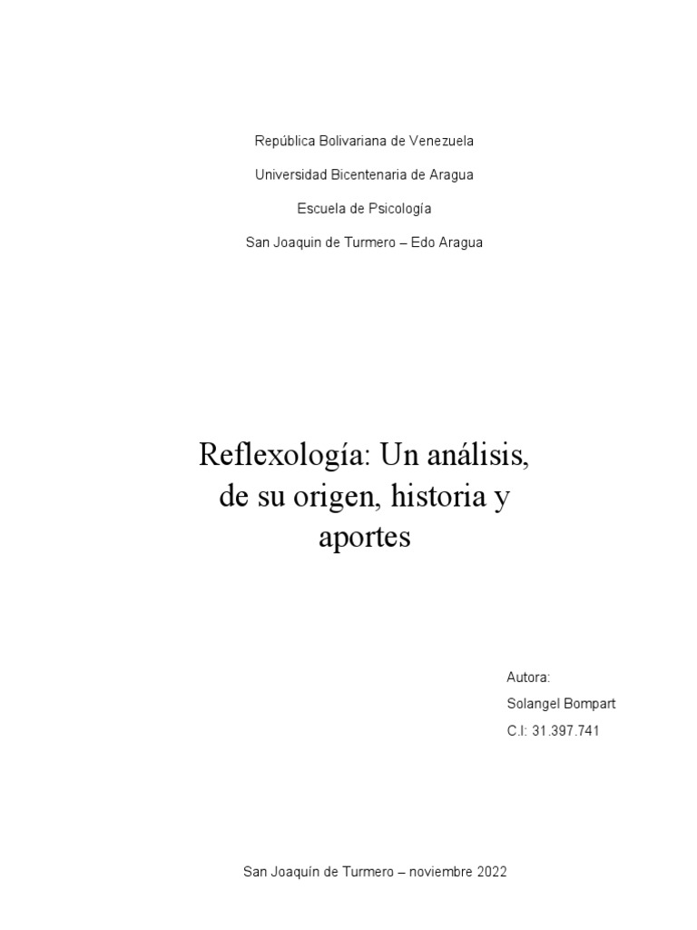 Ensayoreflexologia | PDF | Sicología | Ciencia cognitiva