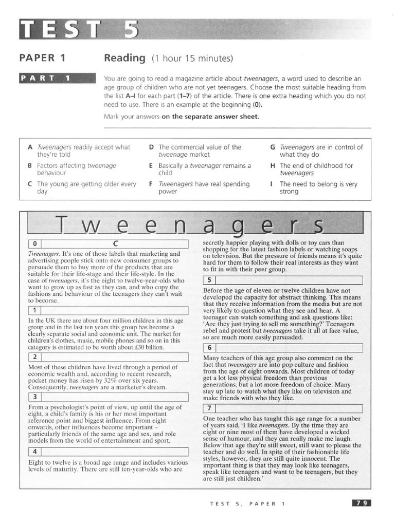 Reading (1 Hour 1 5 Minutes) | PDF