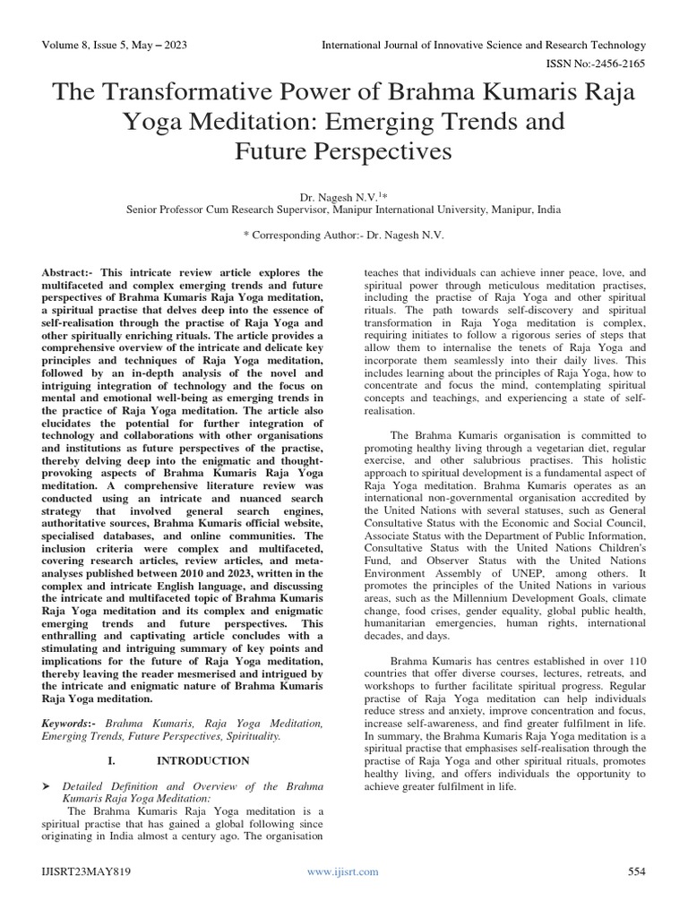 The Transformative Power of Brahma Kumaris Raja Yoga Meditation ...