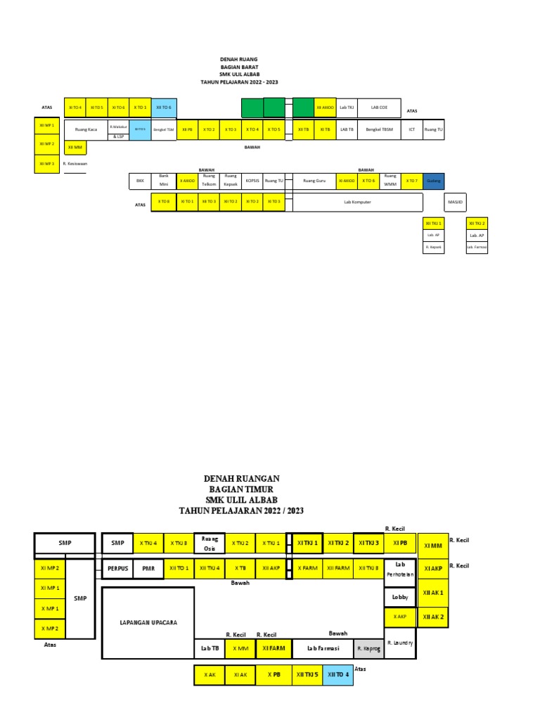 Denah Ruangan SMT 2 SMK Ulil Albab TP 22-23 | PDF