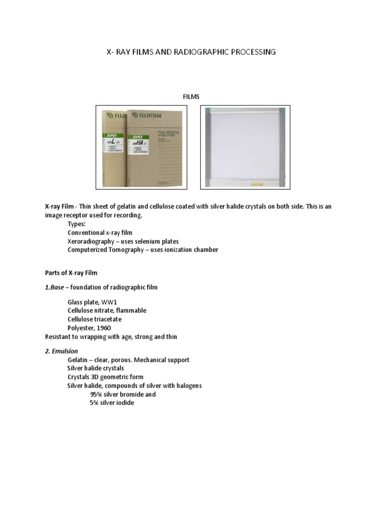 3.Films-and-Radiographic-Processing | PDF | Radiography | X Ray
