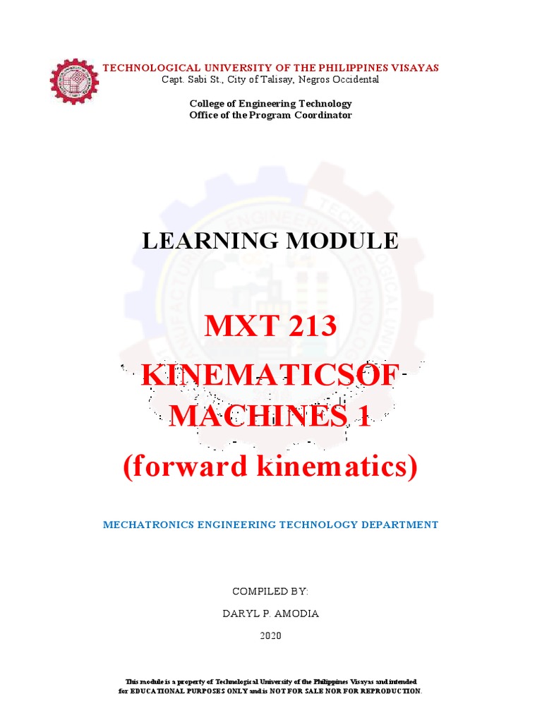 MXT 213 Kinematics of Machine 1 wk1 4 Amodia | PDF | Acceleration | Speed