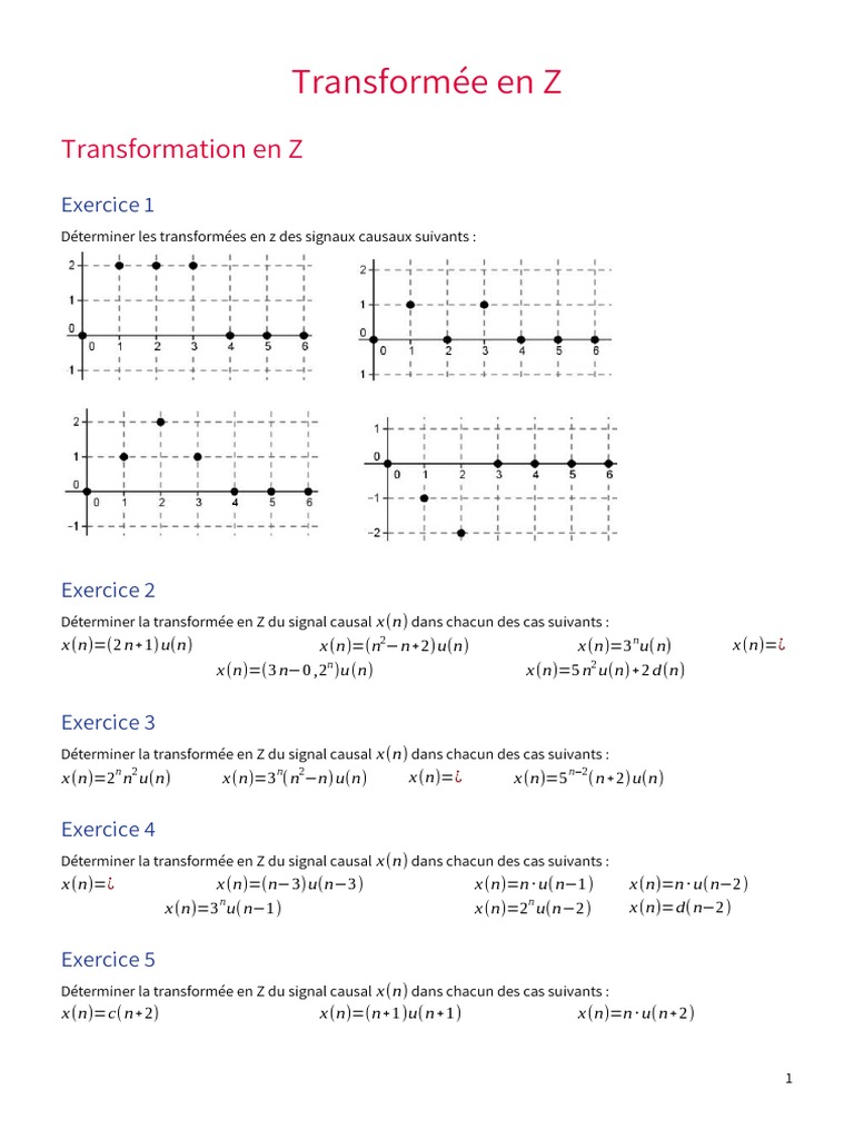 Transformée en Z - Exercices | PDF | Filtre passe-bas | Filtre (électronique)