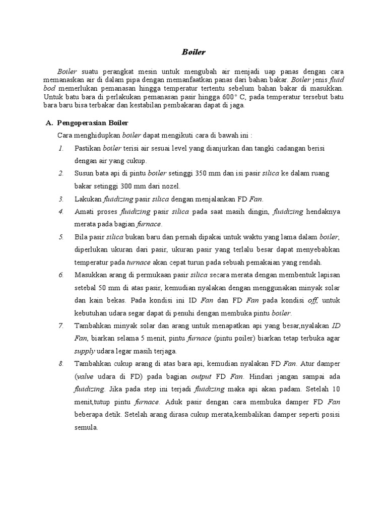 Panduan Operasi dan Komponen Boiler | PDF | Teknologi & Rekayasa