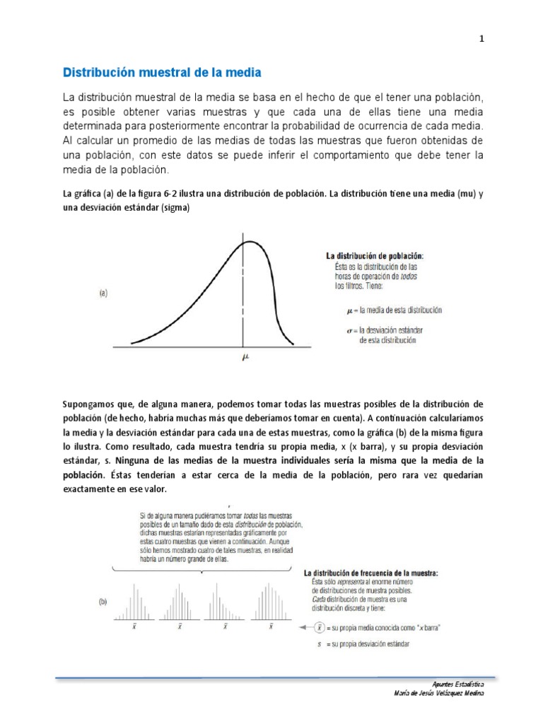 Distribución Muestral de La Media | PDF | Media | Muestreo (Estadísticas)