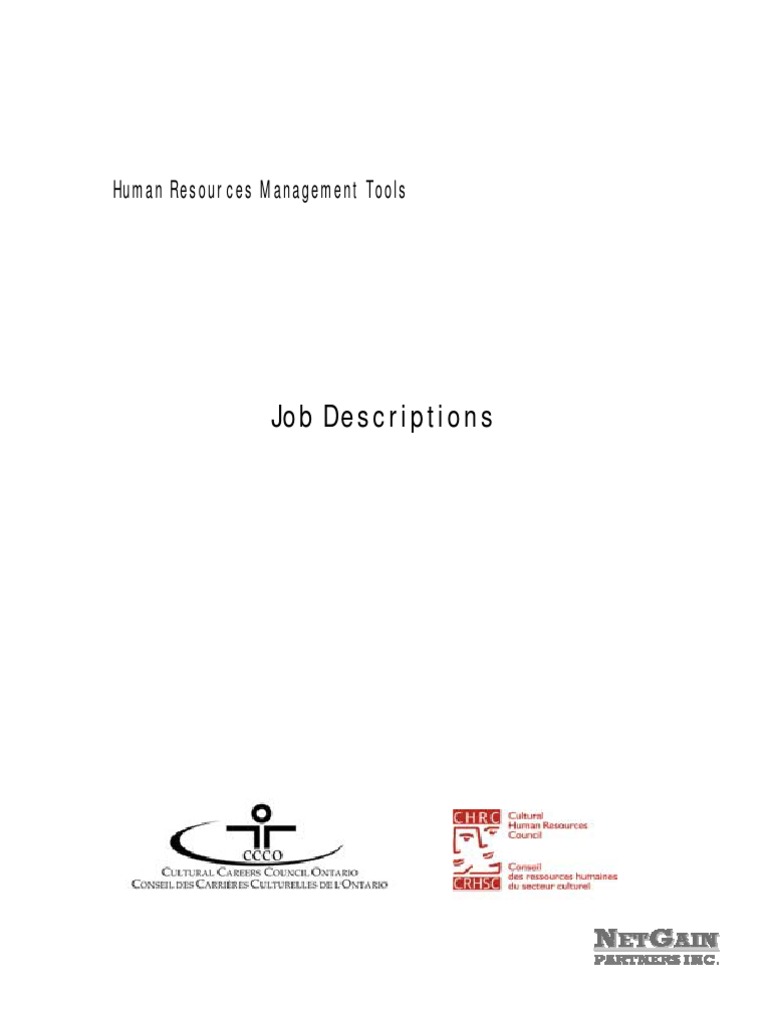 Tools For Job Descriptions | PDF | Career & Growth