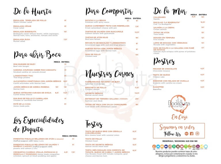 Carta Bodeguita 2021 | PDF