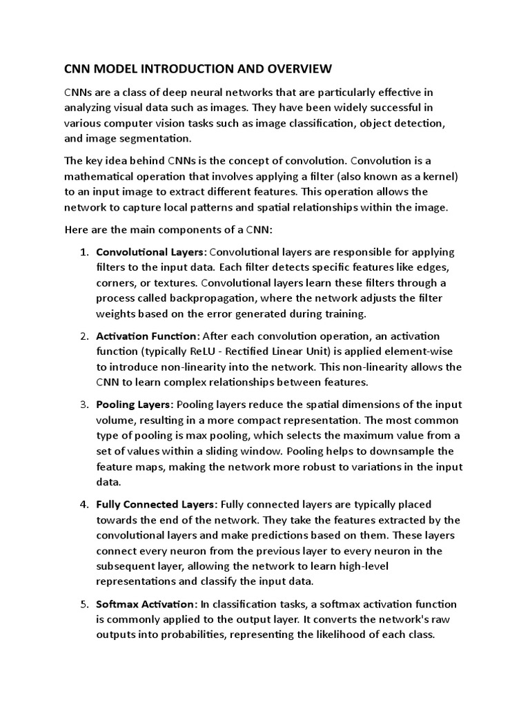 CNN Model Introduction and Overview | PDF | Cybernetics | Statistics