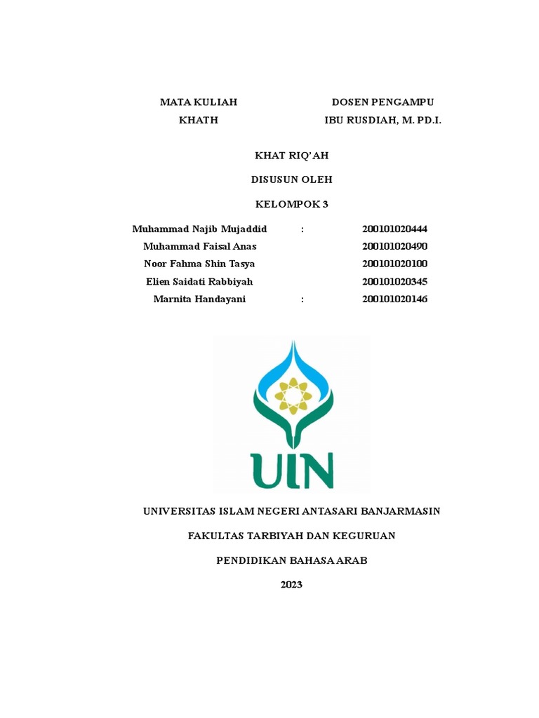 Kelompok 3 Khat Riq'ah | PDF
