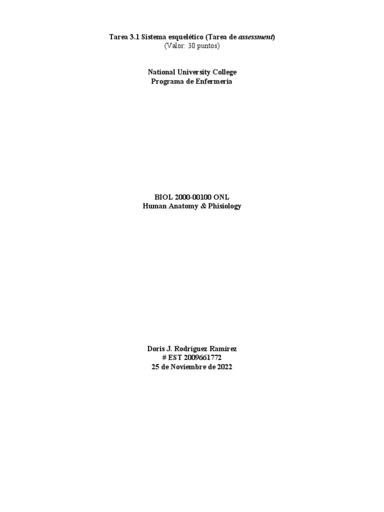 M3 - SISTEMA - ESQUELETICO - TAREA - 3-1 Anatomia | PDF | Cráneo | Artritis Reumatoide