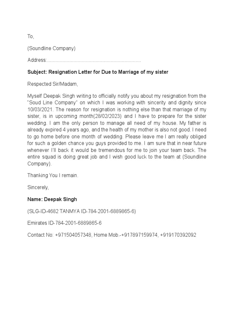 Regination Letter | PDF