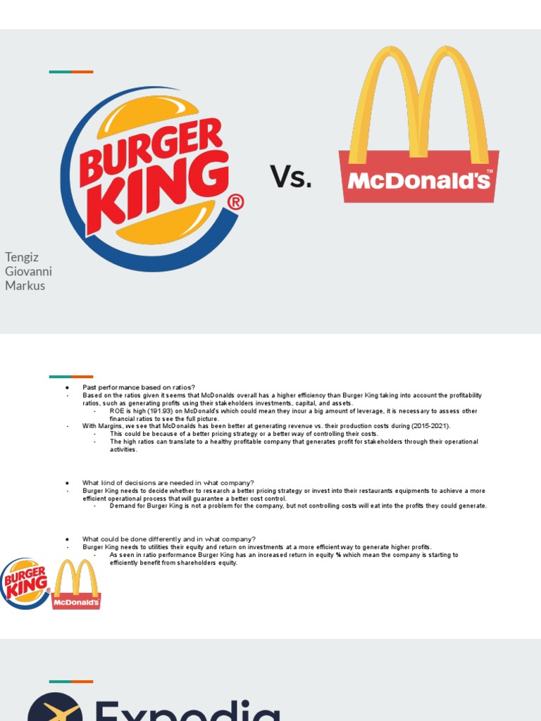 BurgerKing Versus McDonalds | PDF | Profit (Economics) | Cost