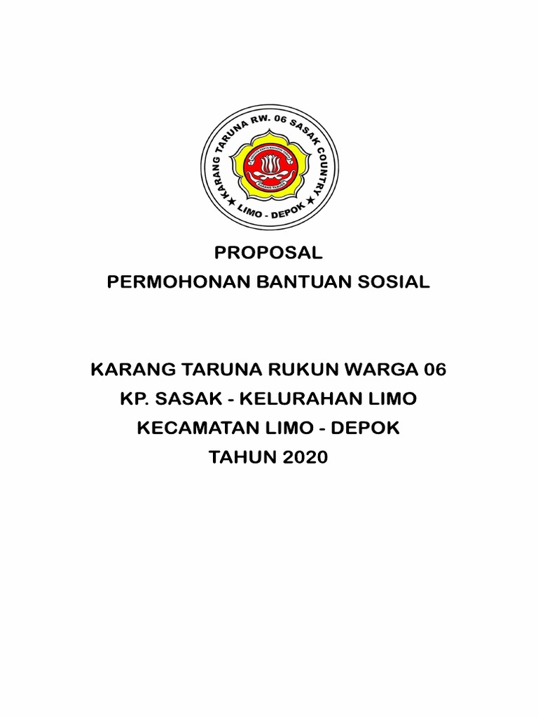 Proposal Permohonan Bantuan Sosial | PDF