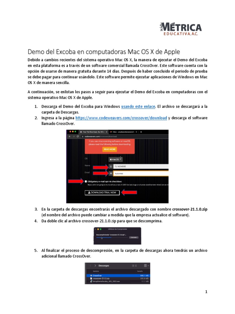 Instrucciones Demo Excoba UES MacOSX | PDF | Mac OS | Archivo de computadora