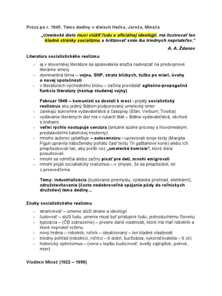 SK Proza Po 1945 | PDF