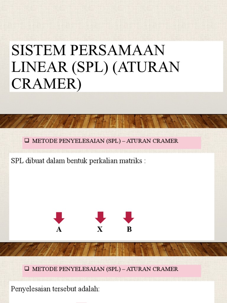 Metode Cramer dalam SPL Linear | PDF