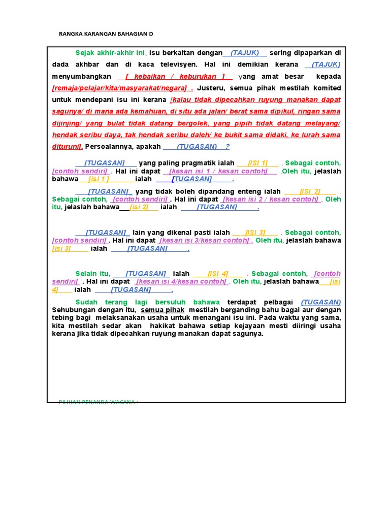 Rangka Karangan Bahagian D | PDF