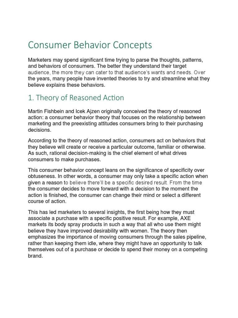 Consumer Behavior Concepts | PDF | Consumer Behaviour | Behavior