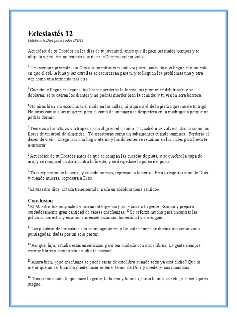 Eclesiastés 12 | PDF