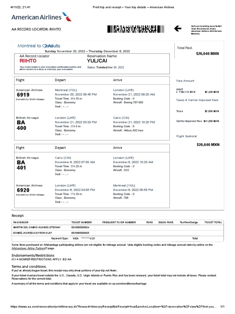 American Airlines Flights | PDF | American Airlines | Frequent Flyer ...