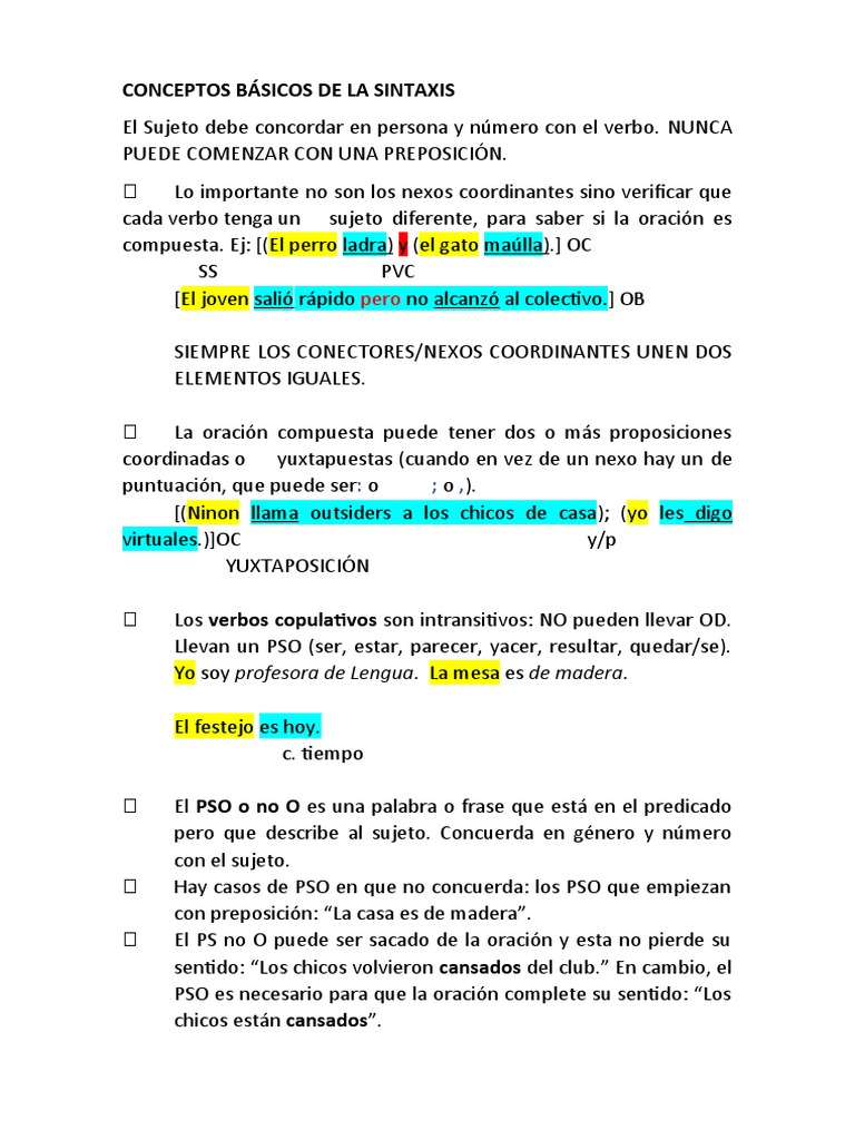 3 - Conceptos Básicos de Gramática | PDF | Verbo | Asunto (gramática)