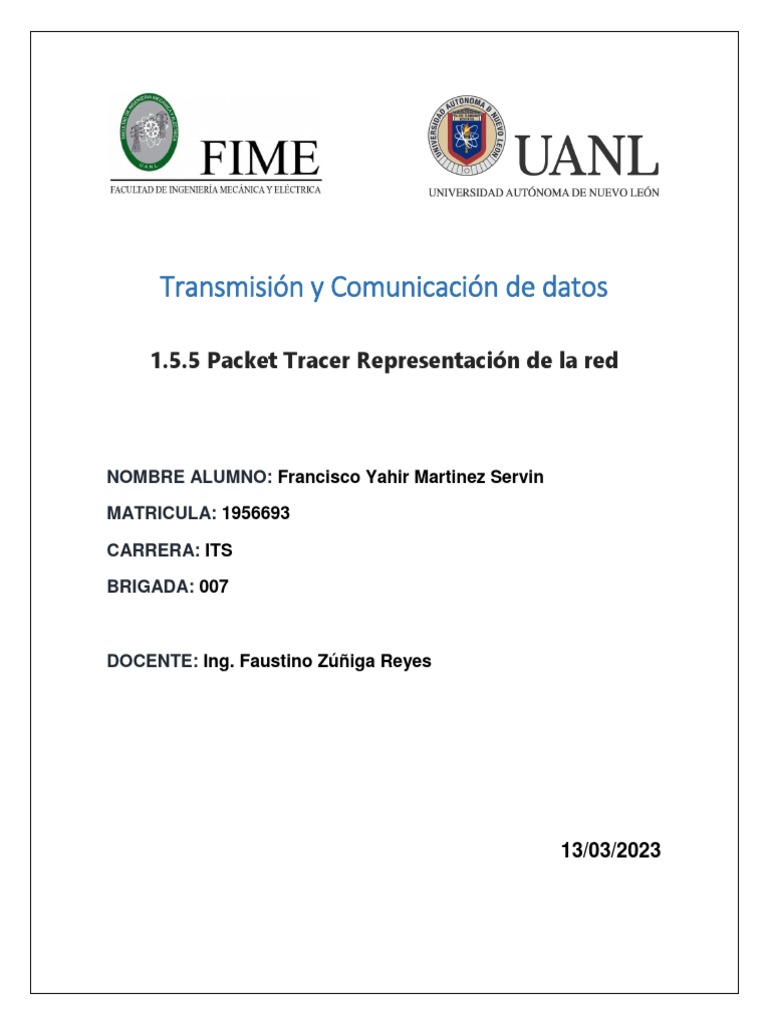 1.5.5 Packet Tracer Network Representation - Es XL (1956693) | PDF | Red de área amplia | Red de ...