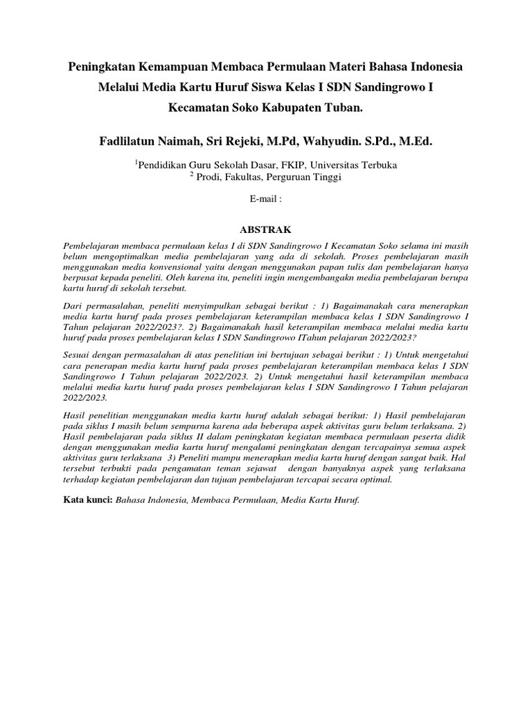 Karya Ilmiah Fadlilatun Naimah 858170188 | PDF