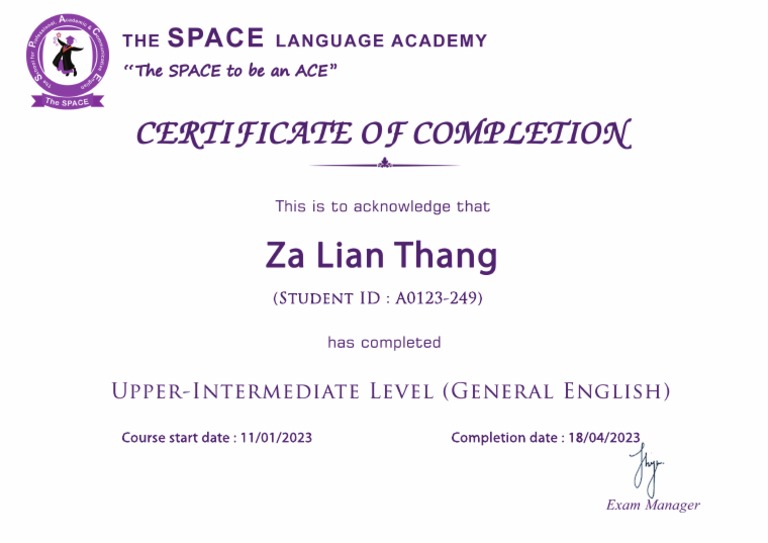 My Certificate of B2 | PDF